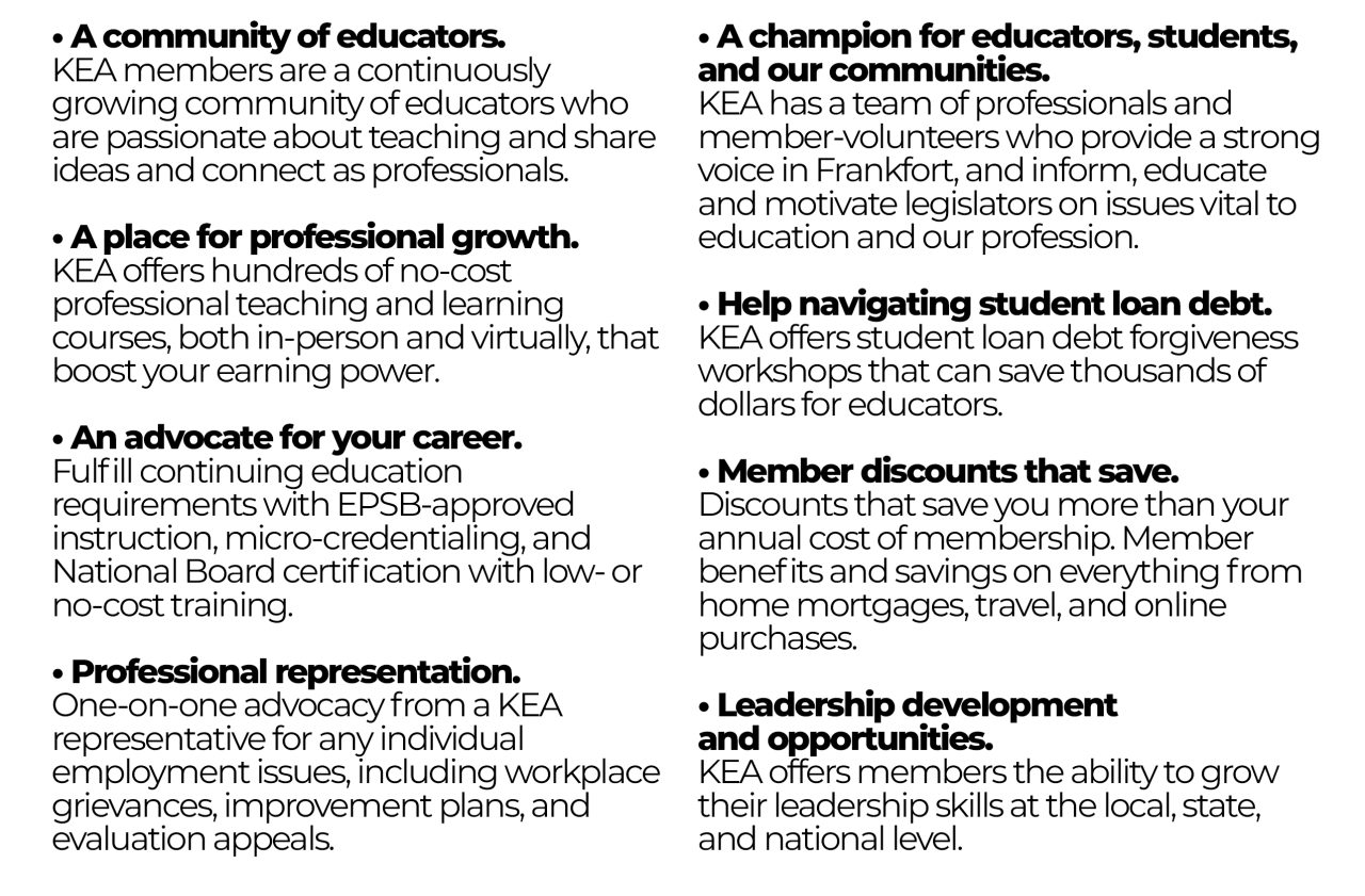 Spring Membership - List of Benefits - Kentucky Education Association